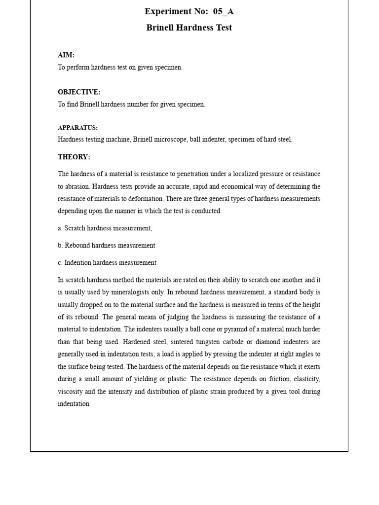 Exp No. 5A, 5B MT (2) | PDF | Hardness | Friction