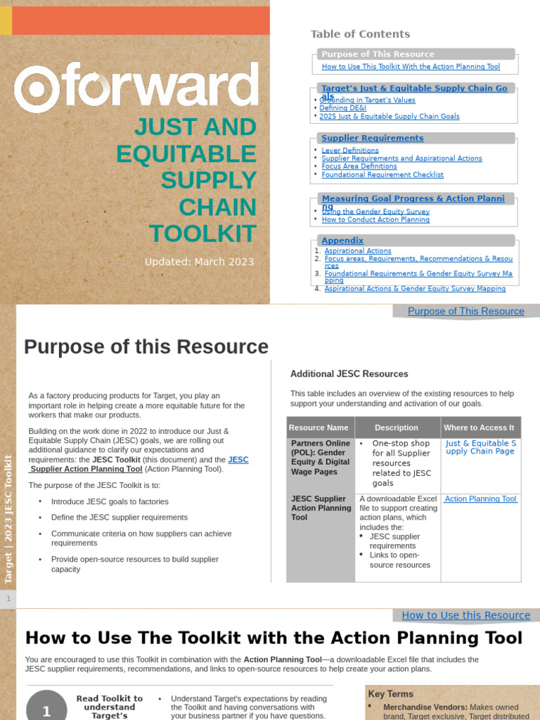 JESC Toolkit for Supplier Equity Goals | PDF | Cost Of Living ...