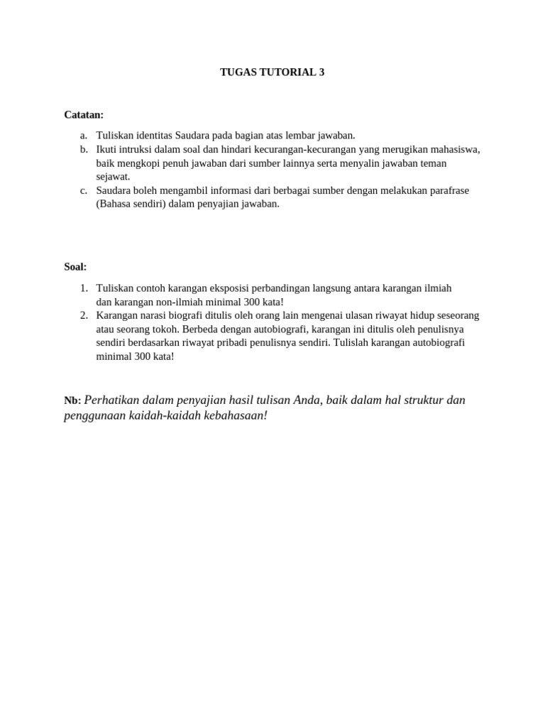 Tugas Tutorial 3 | PDF