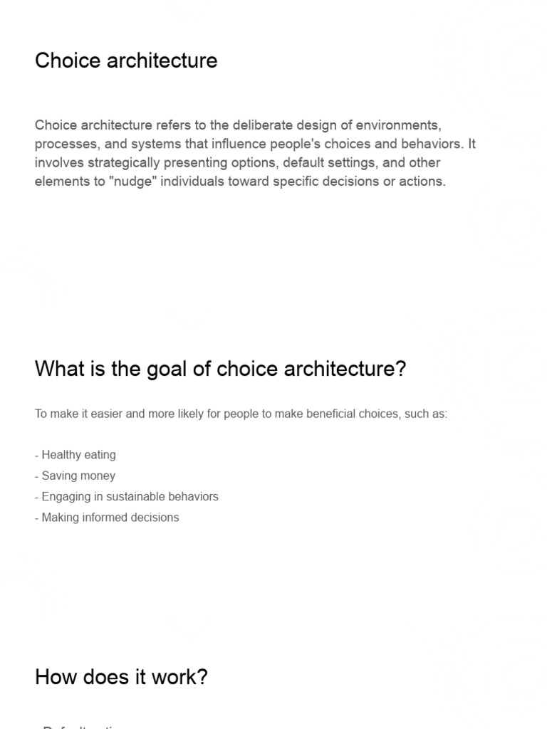 Choice architecture - aaa | PDF | Framing (Social Sciences) | Behavior