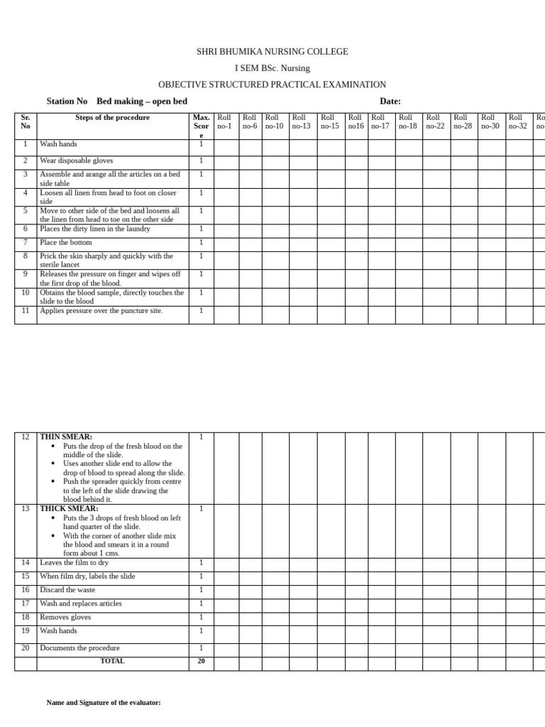 OSCE CHECKLIST-SLIDE PREPARATION | PDF OSCE CHECKLIST-SLIDE PREPARATION | PDF