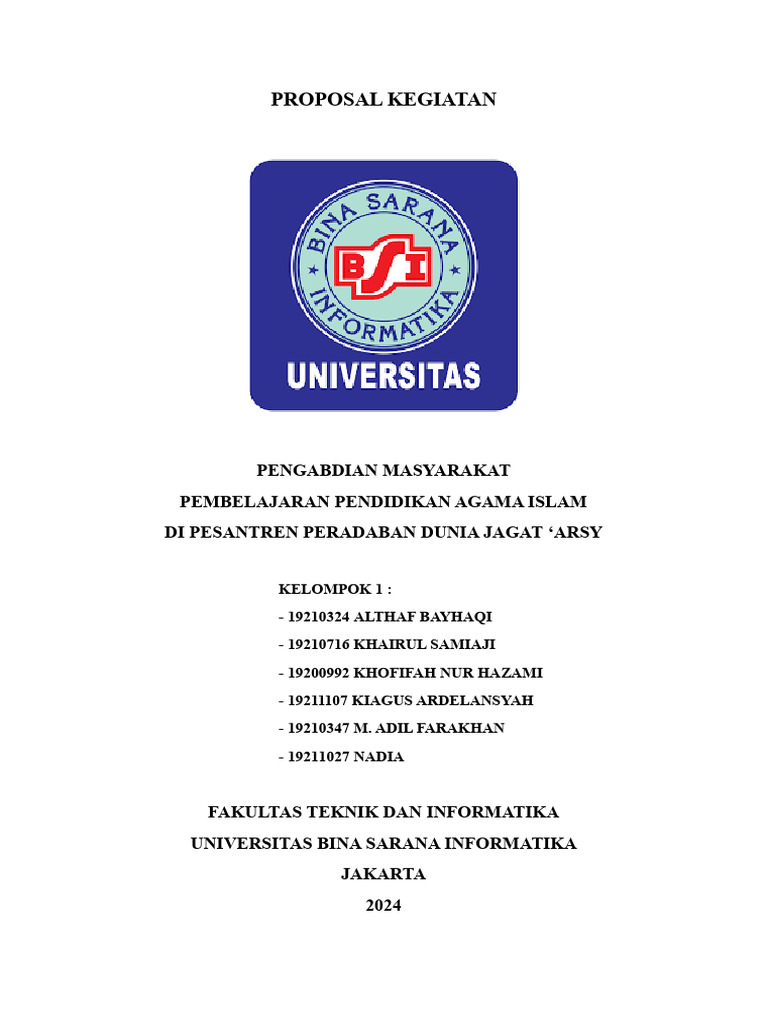 Proposal Kegiatan Pendidikan Agama Islam | PDF
