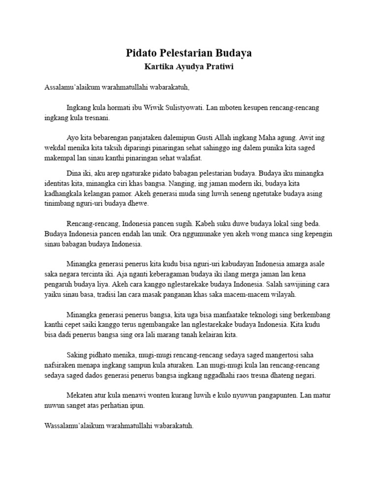 Pidato Bahasa Jawa | PDF