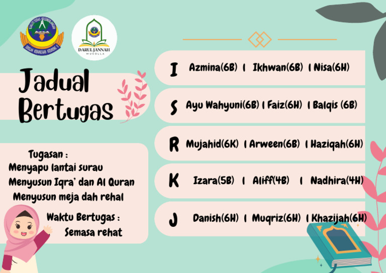 Jadual Bertugas Surau (Murid) | PDF