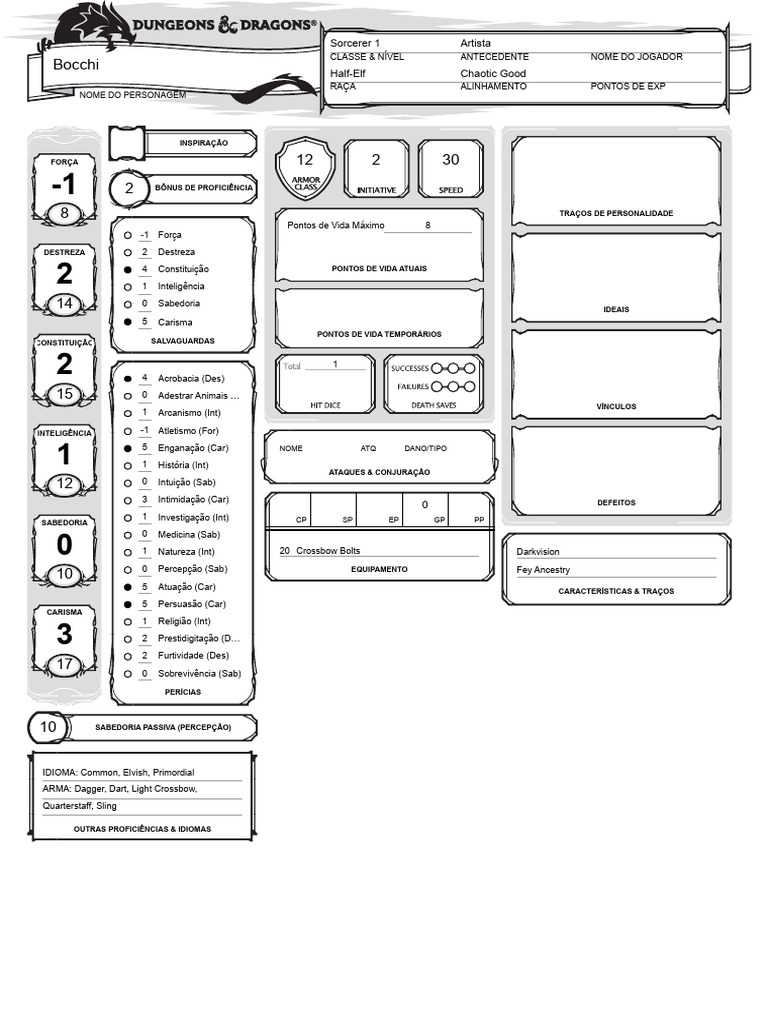 Bocchi - Roll20 Characters | PDF | Som