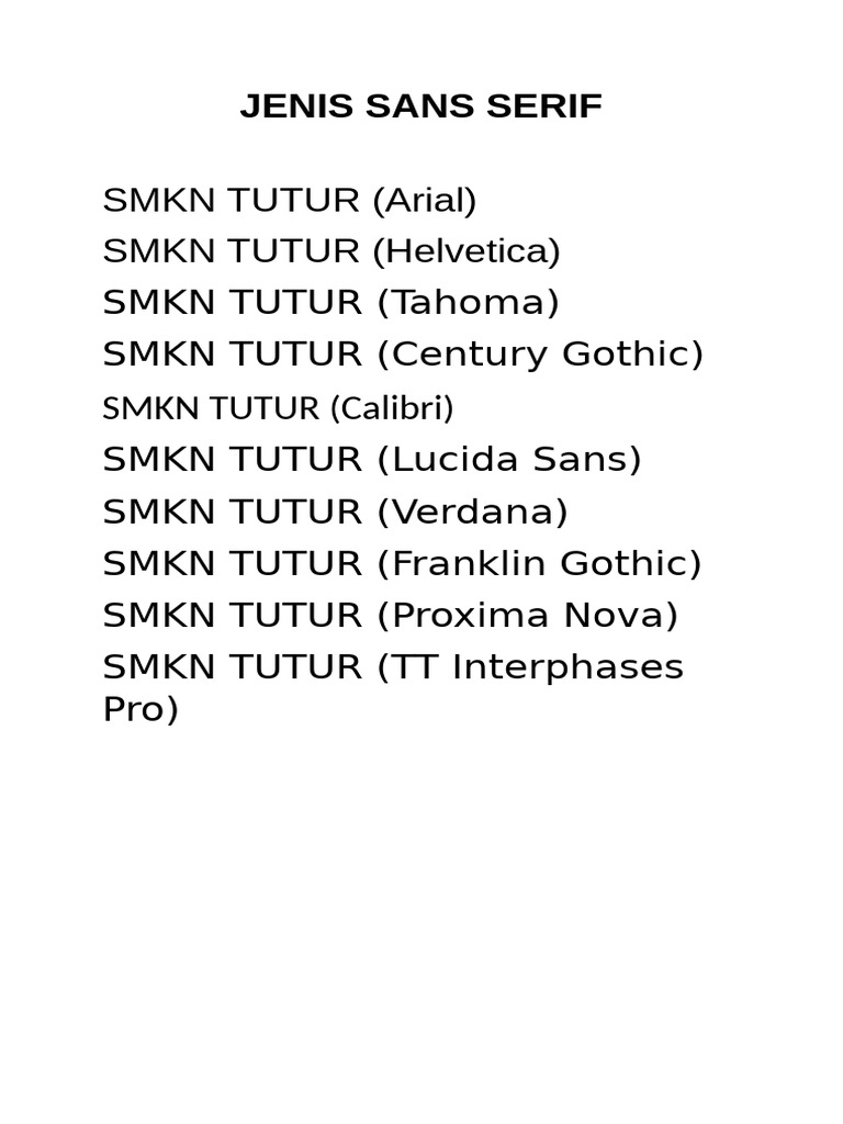 Jenis Sans Serif | PDF