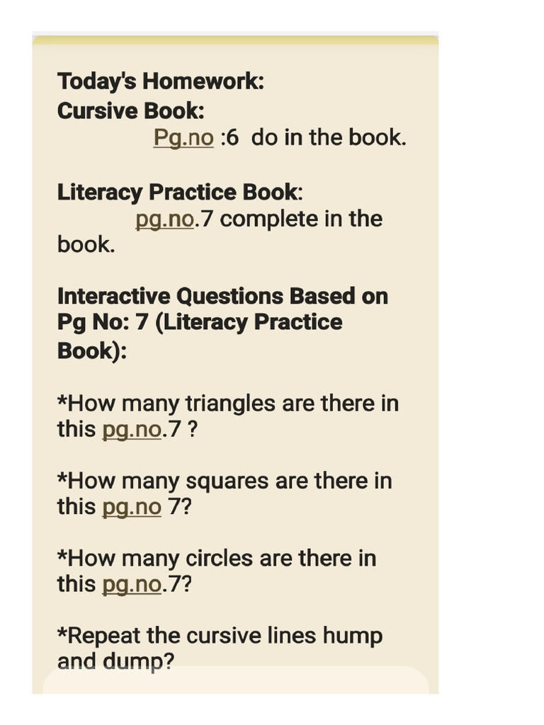 Today's Homework | PDF