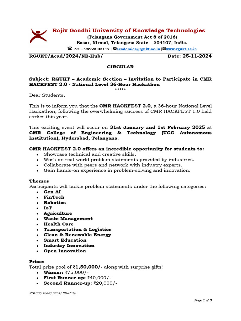 CMR Hackfest 2.0 Invitation | PDF | Recycling | Waste Management