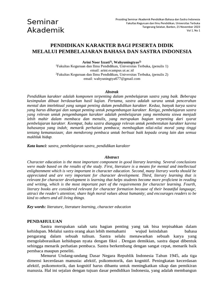 Prosiding Jurnal Pbsi Tyas Oke | PDF
