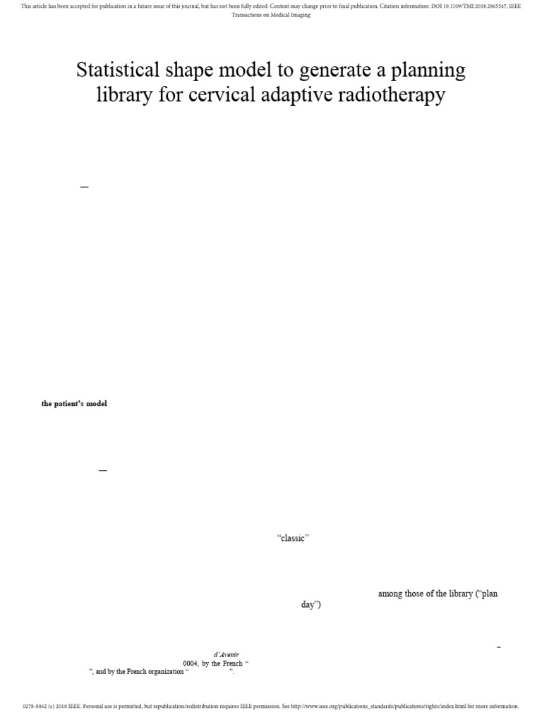 Statistical Shape Model To Generate A Source Ieee Trans Med Imaging ...