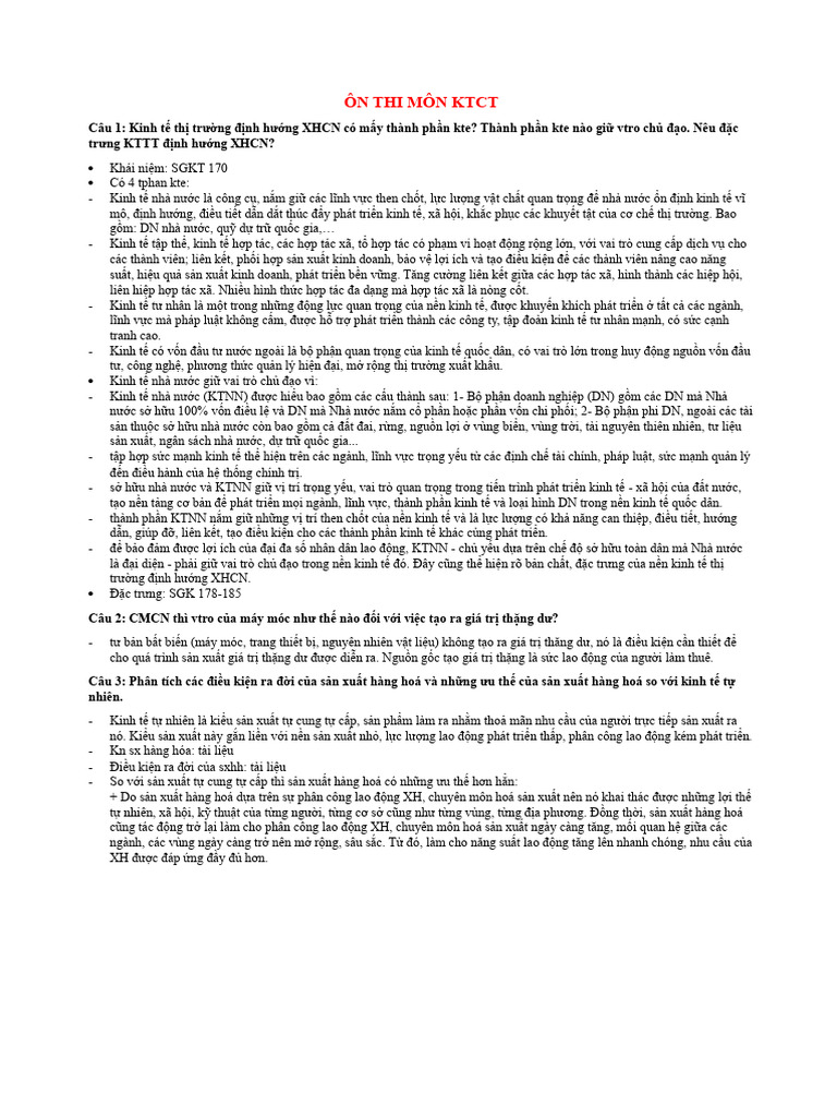 ÔN THI MÔN KTCT Ôn Thi CK | PDF