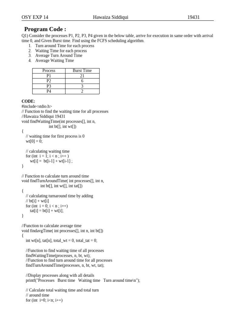 OSY EXP 14 | PDF | Computer Programming | Algorithms