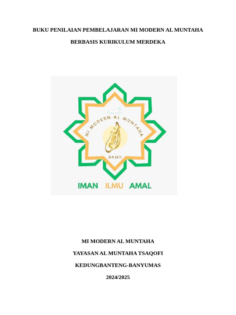 Buku Penilaian Pembelajaran Mi Modern Al Muntaha | PDF