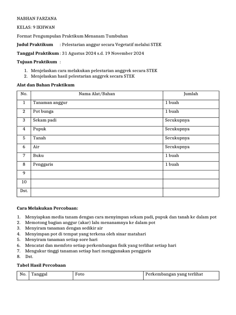 Tugas Praktek Anggur Nabhan | PDF