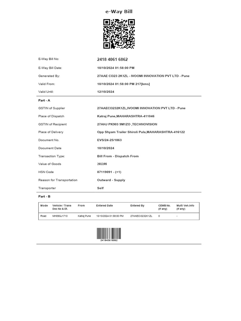 COMP0020 - EWB - EV - EVS-24-25-1863 Waybill 1 | PDF