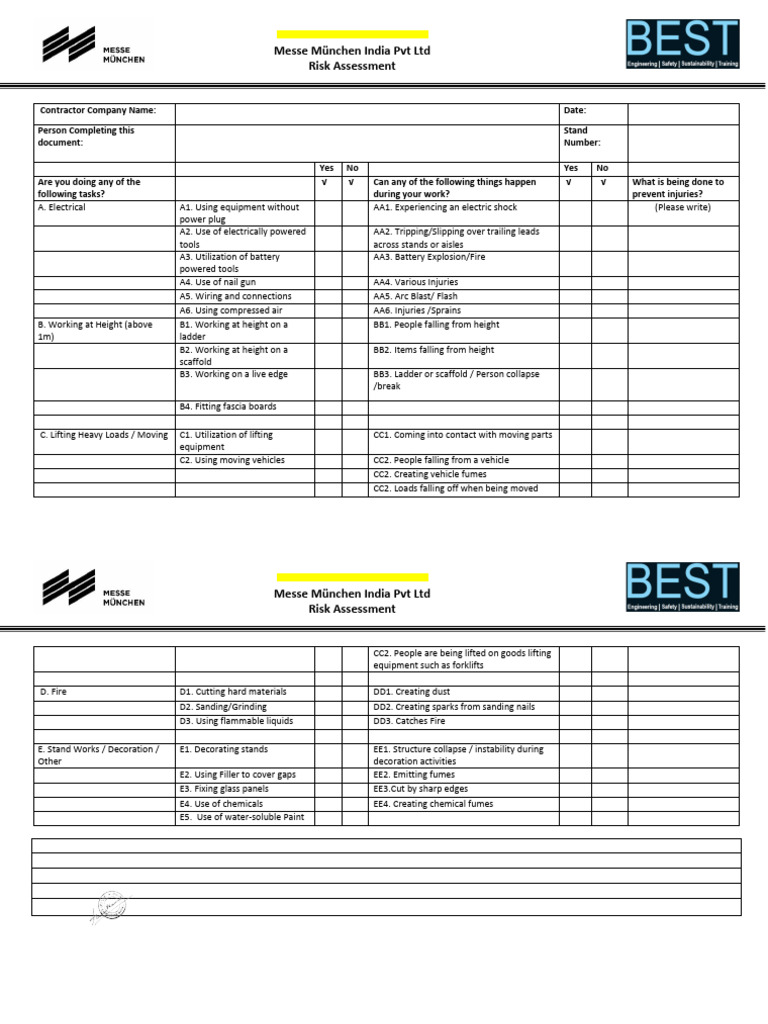Contractor Risk Check - MMI With Sign | PDF