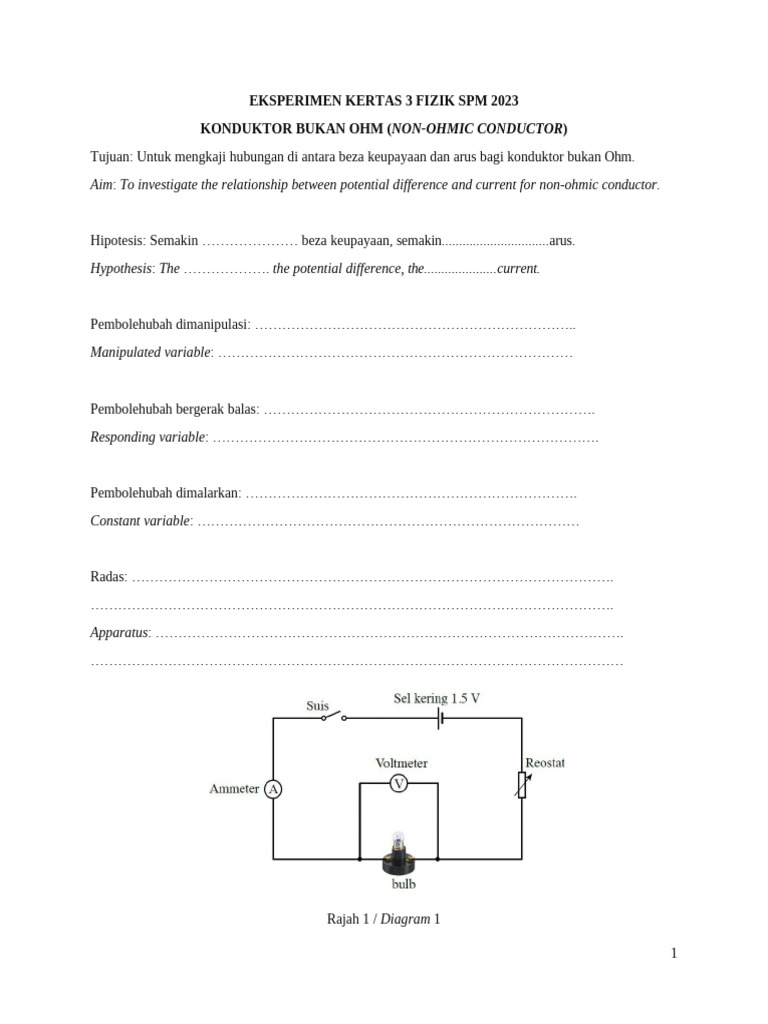 Latihan Fizik Kertas 3 SPM 2023 | PDF | Metrology | Electricity