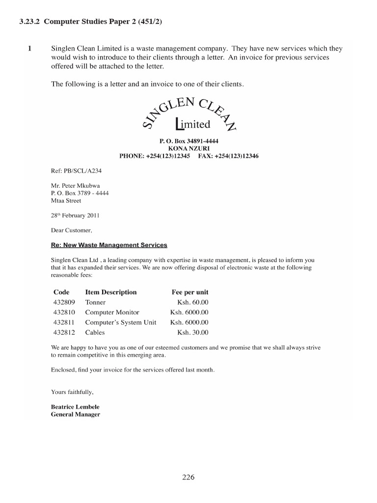 2014 Kcse Comp PP2 | PDF