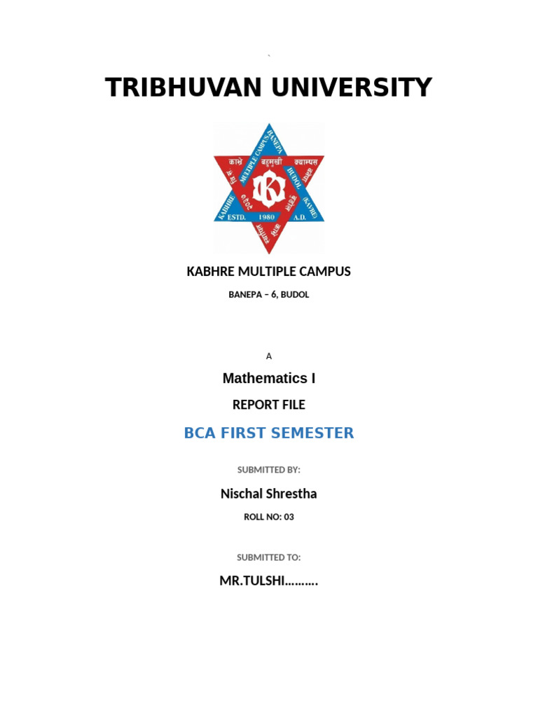 Math Cover Page | PDF