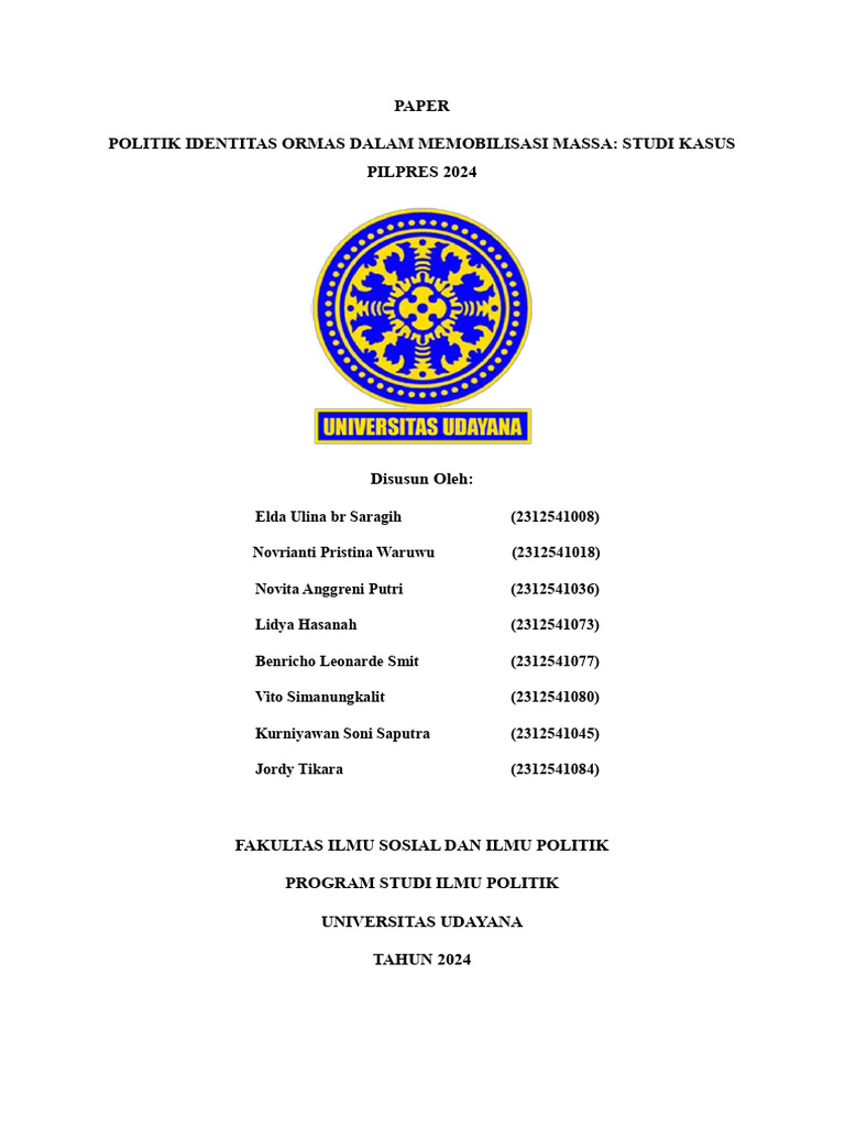 Paper Politik Identitas Ormas Dalam Memobilisasi Massa | PDF