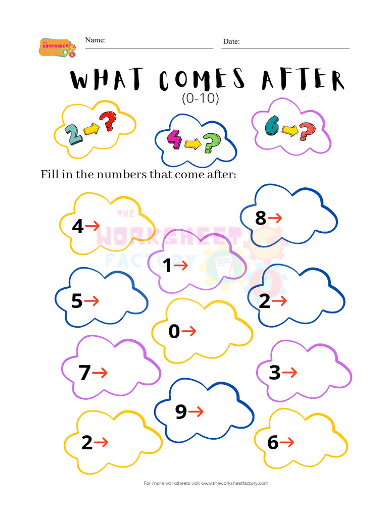 Number Sequences Worksheet for Kids | PDF