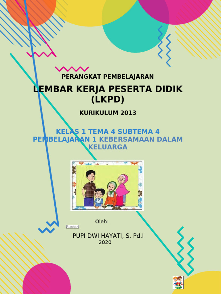 LKPD Kelas 1 Tema 4 St4 Pb1 | PDF