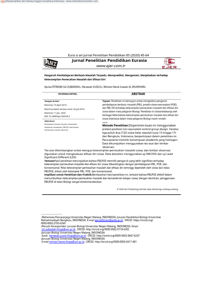 The Effects of Integrated Problem-Based Learning, Predict, Observe ...