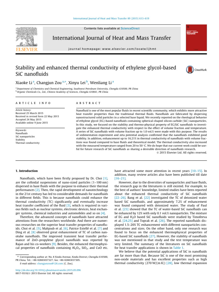 2015 - Xiaok - Stability and Enhanced Thermal Conductivity of Ethylene ...