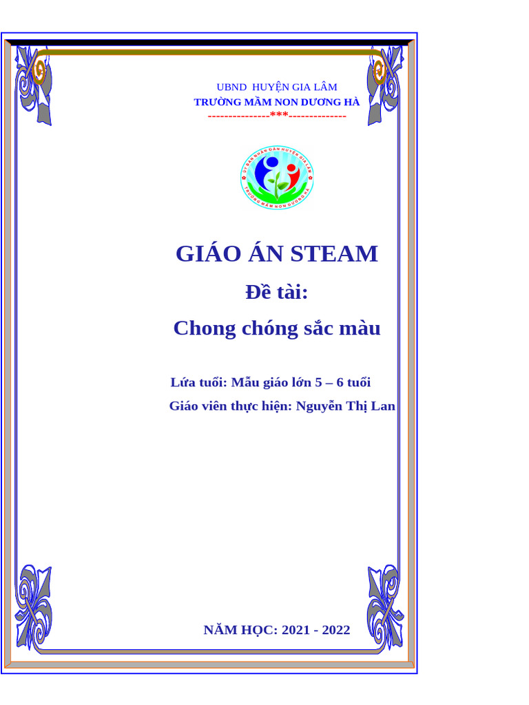 Giáo Án Steam Chong Chóng Sắc Màu 2 | PDF