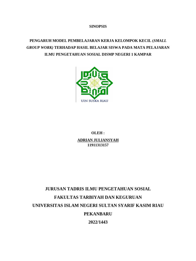 Sinopsis Adrian Juliansyah Revisi 1 | PDF