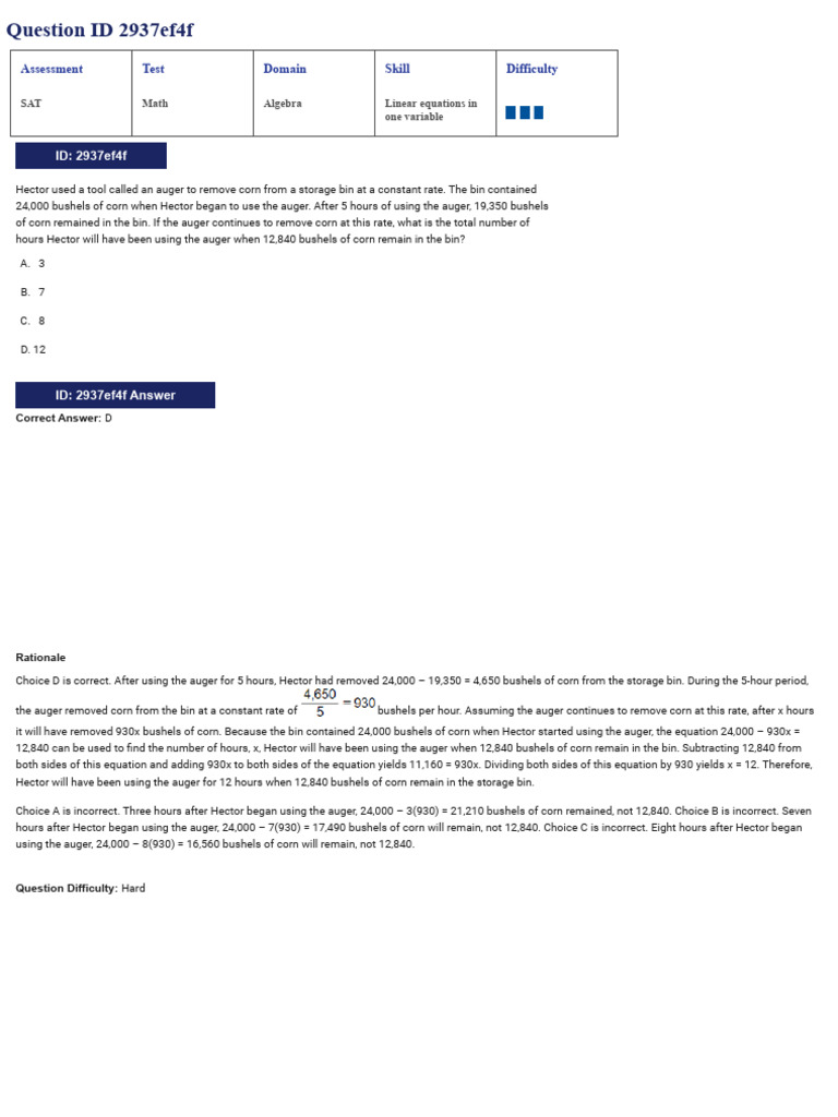 SAT Linear Equality ND Inequality | PDF | Equations | Inequality ...