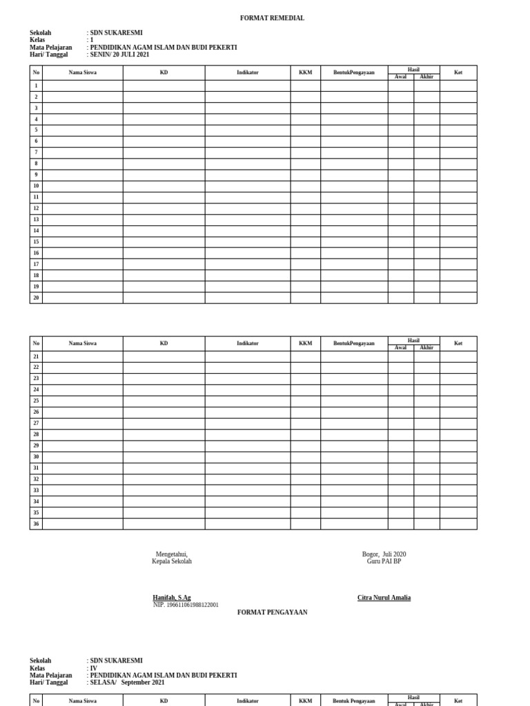 FORMAT REMEDIAL | PDF