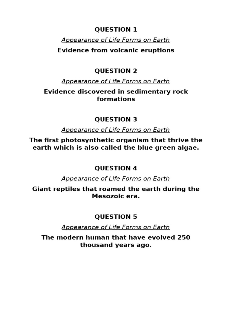 moving exam | PDF | Cell (Biology) | Earth