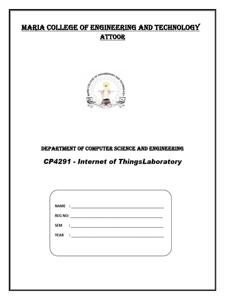 CP4291 Internet of Things Record | PDF | Arduino | Computing
