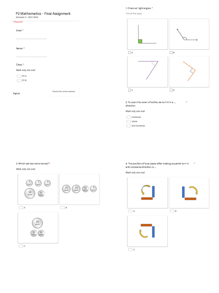 Maths Final Assignment 2 - Google Forms | PDF