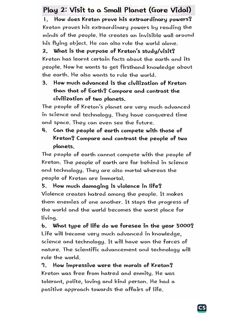 Play 2. Qns - Ans. | PDF