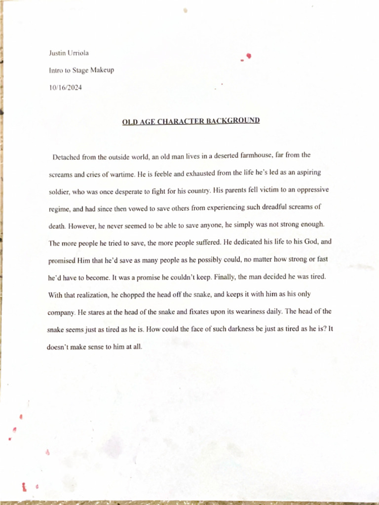 Old Age Character Analysis | PDF