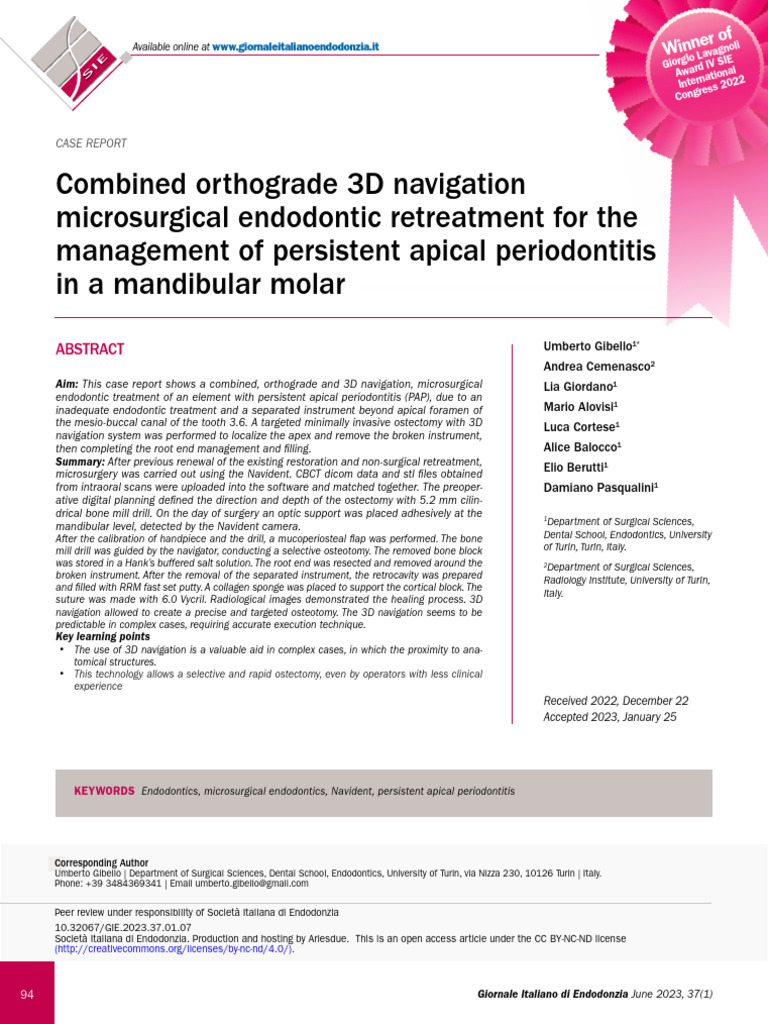 08 Combined orthograde 3D navigation microsurgical endodontic ...