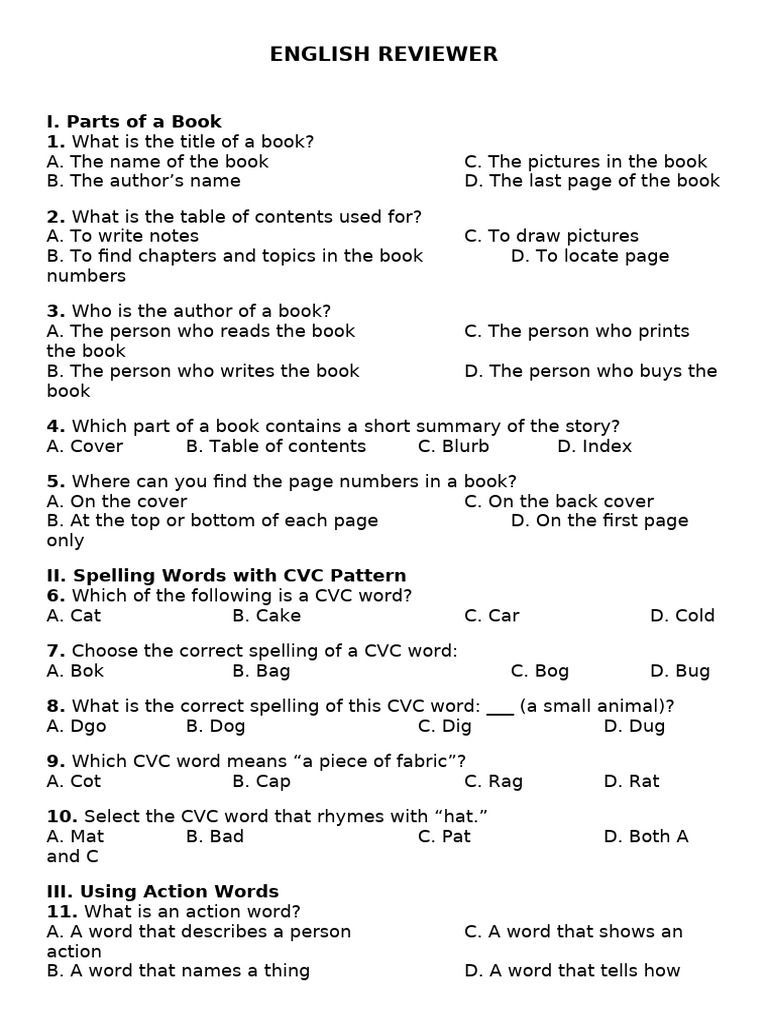 ENGLISH REVIEWER | PDF