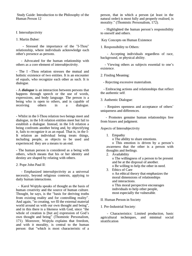 Intersubjectivity and Human Person in Society | PDF | Society | Liberal ...