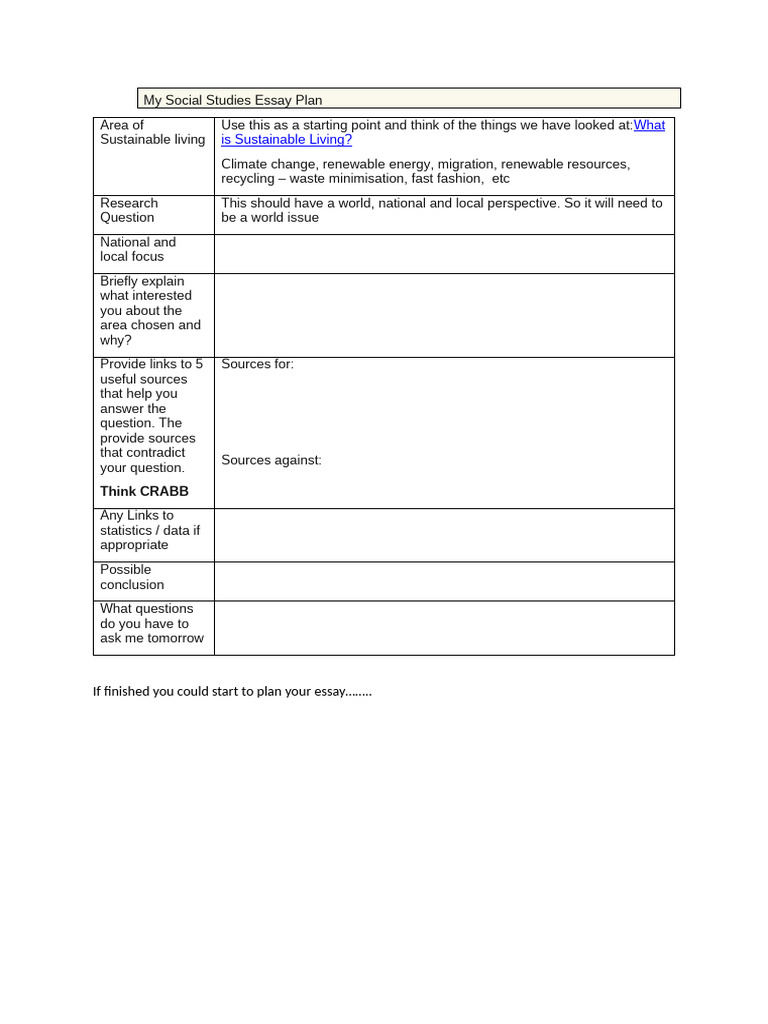 SS Y10 Essay Plan | PDF