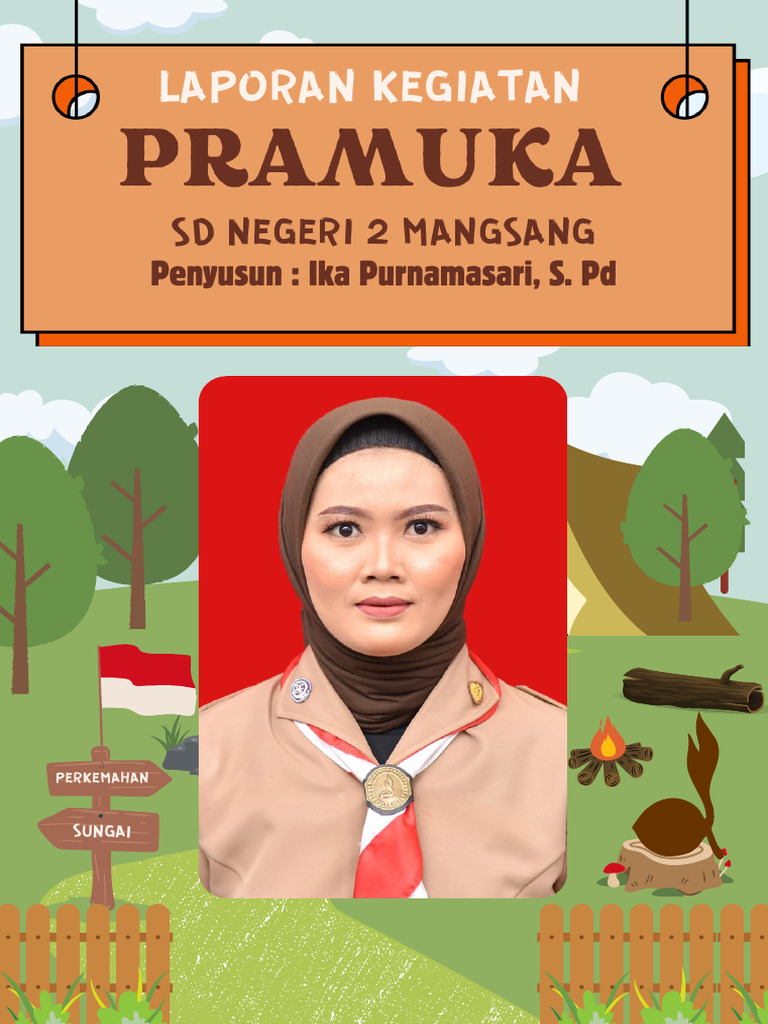 Coklat Hijau Ilustrasi Cover Laporan Kegiatan Pramuka | PDF