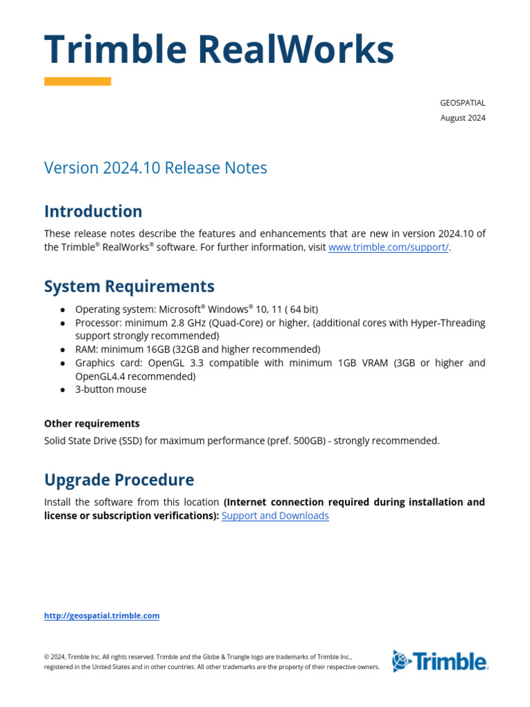 Trimble RealWorks 2024.10 Release Notes | PDF | 3 D Computer Graphics ...