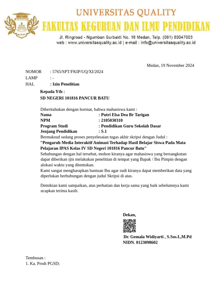 Surat Izin Penelitian | PDF