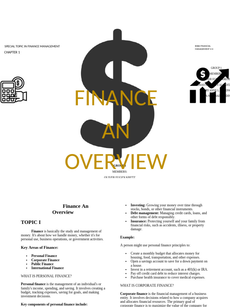 Finance An Overview Final For Print | PDF | Public Finance | Investing