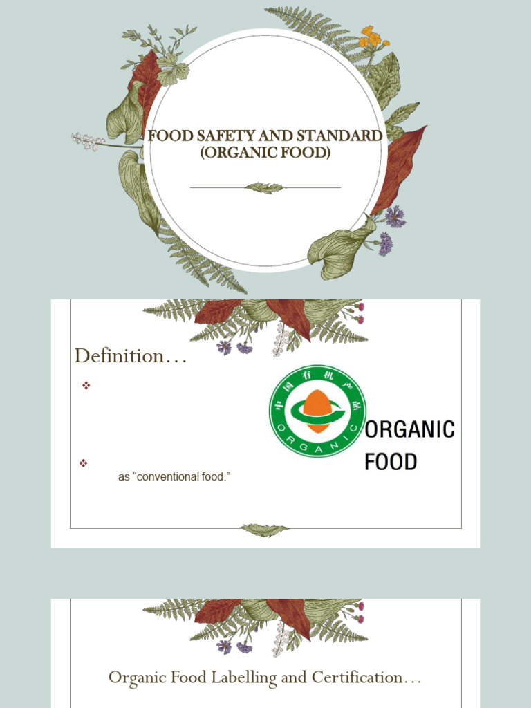 Food Safety and Standard (Organic Food) | PDF | Organic Foods | Food Safety