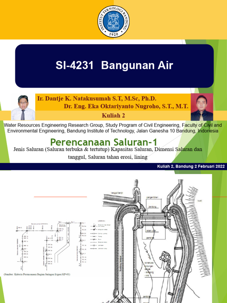 SI 4231 Bangunan Air Kuliah 2 Bagian A (DKN EON) | PDF