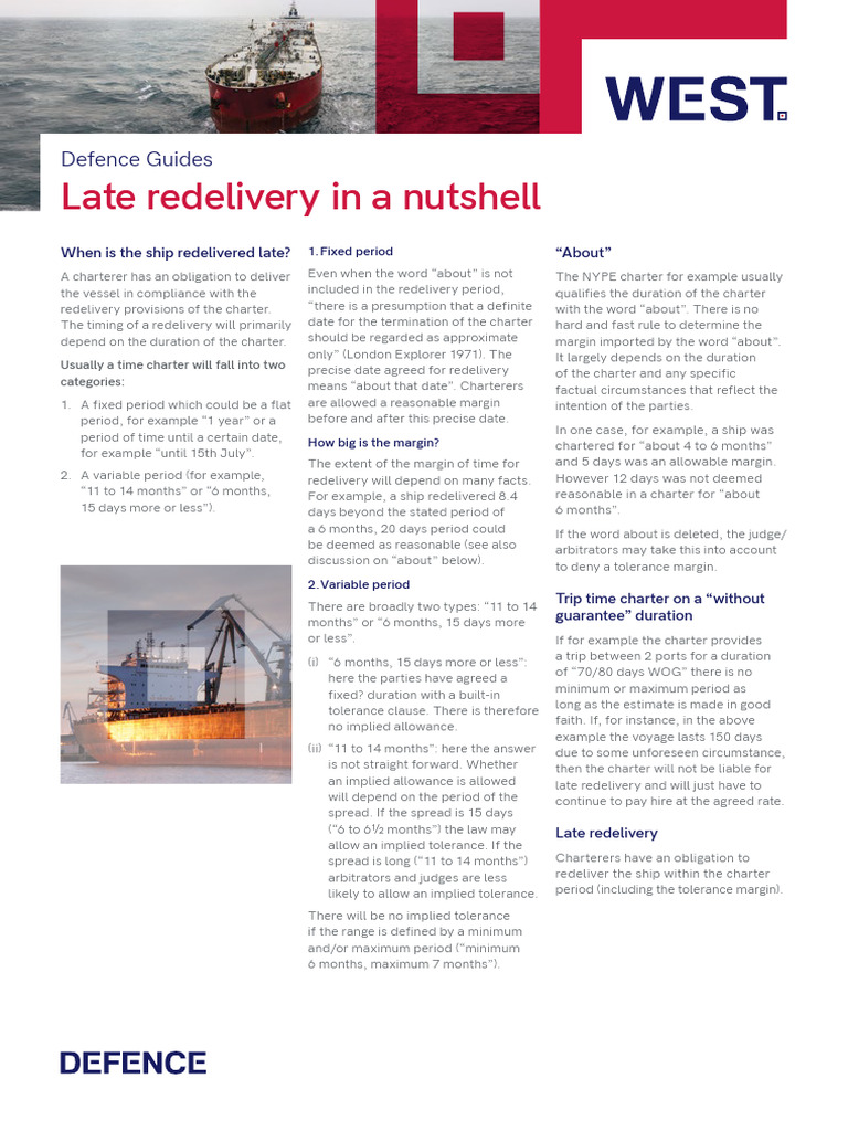Defence-Guide Late Redelivery 2pp V2 LR | PDF | Damages | Justice