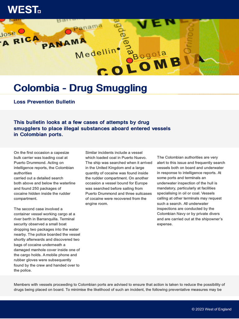 Colombia Drug Smuggling | PDF | Smuggling | Ships