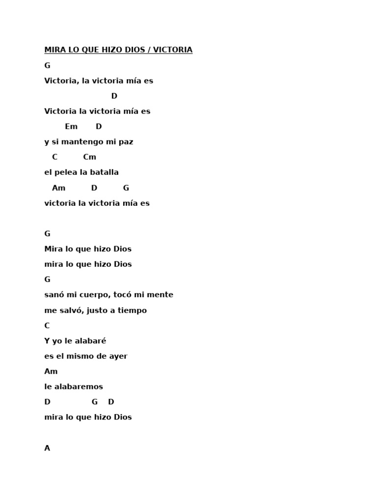 Mira lo que hizo Dios: Letra y Acordes | PDF